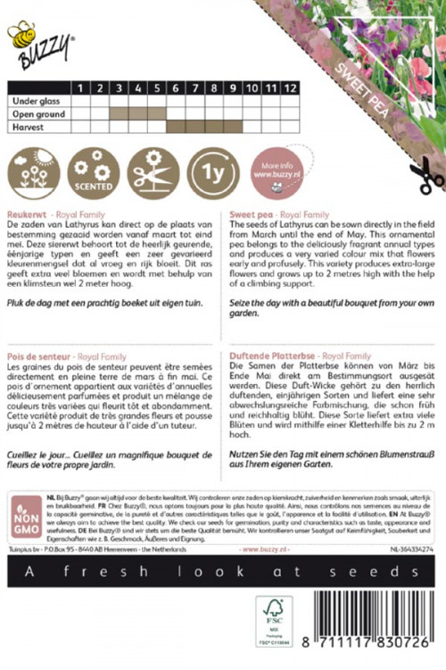 Colourful Bouquets - Royal Family Lathyrus seeds - Sweet Peas ...