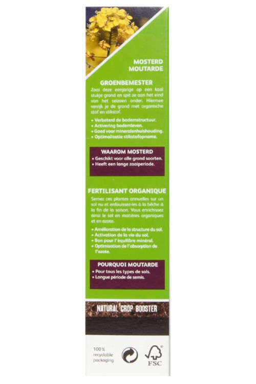 Gele Mosterd zaden 140m2 groenbemester - Groenbemesters kopen? Tuinzaden.eu