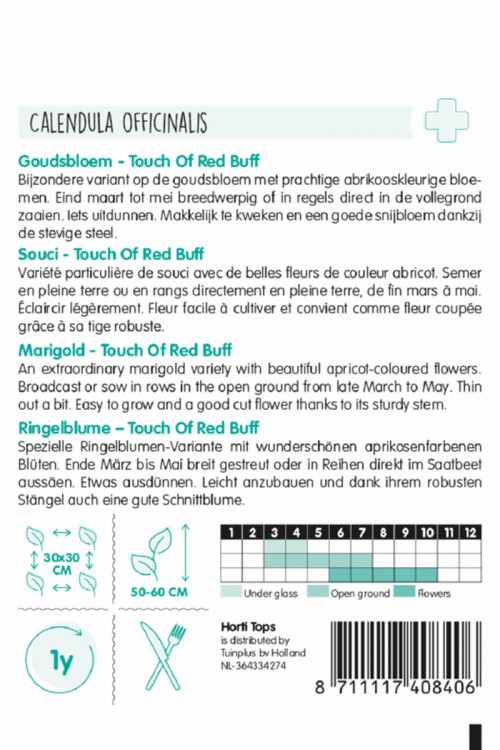 Touch Of Red Buff Calendula seeds - Marigold Seeds • Tuinzaden.eu
