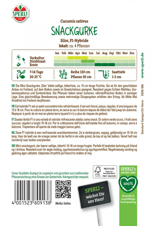Silor F1 snack-komkommerzaden - Komkommer Zaden kopen? Tuinzaden.eu