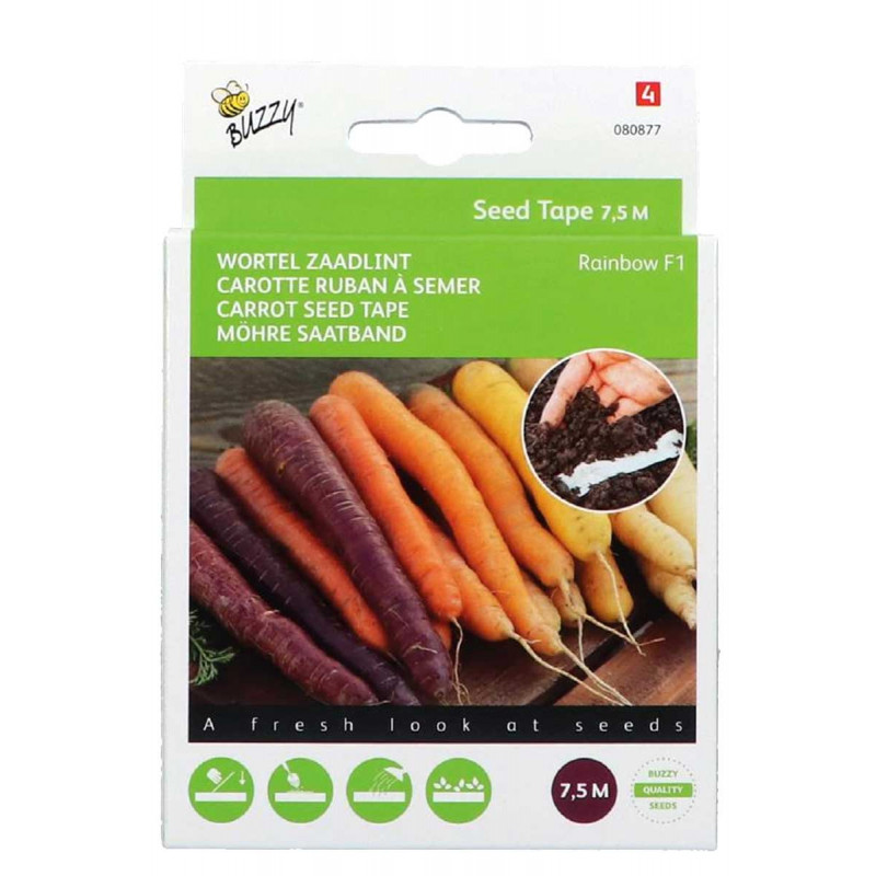 Carrots seeds Rainbow F1 - Fun garden - Seedtapes • Tuinzaden.eu