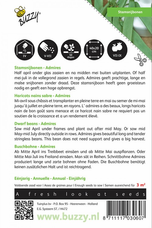 Admires Dwarf String Bean Seeds - Beans • Tuinzaden.eu